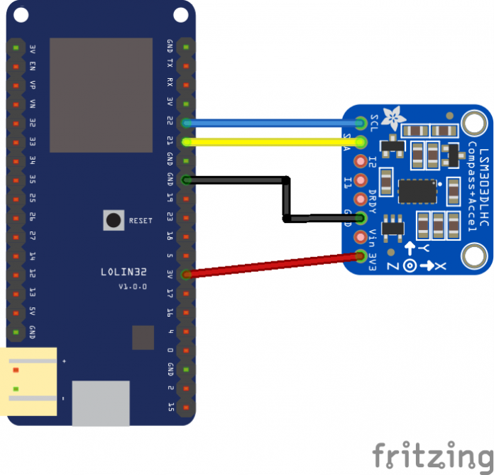 Esp32 And Lsm303 Sensor Example 2149