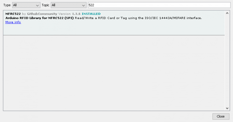 ESP32 and RFID-RC522 module example