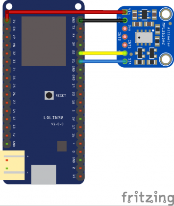 ESP32 and MPL3115A2 absolute pressure sensor example